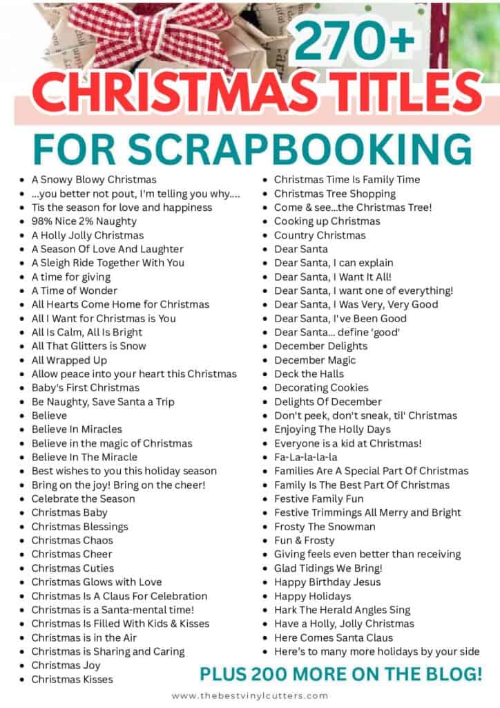 270 Catchy Christmas Titles for Scrapbooking and Cards