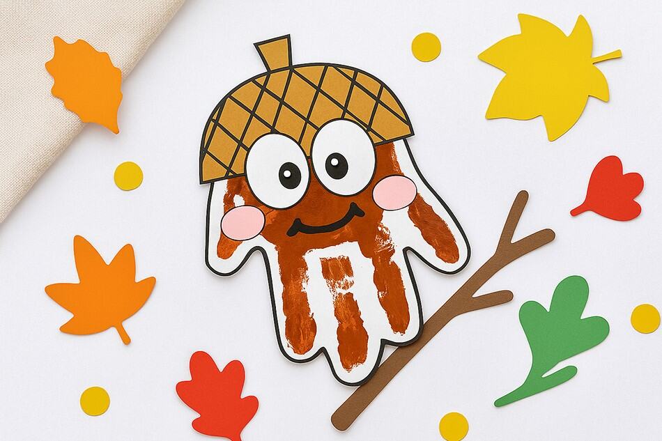 Adorable Handprint Acorn Craft for Kids – A Perfect Fall Keepsake