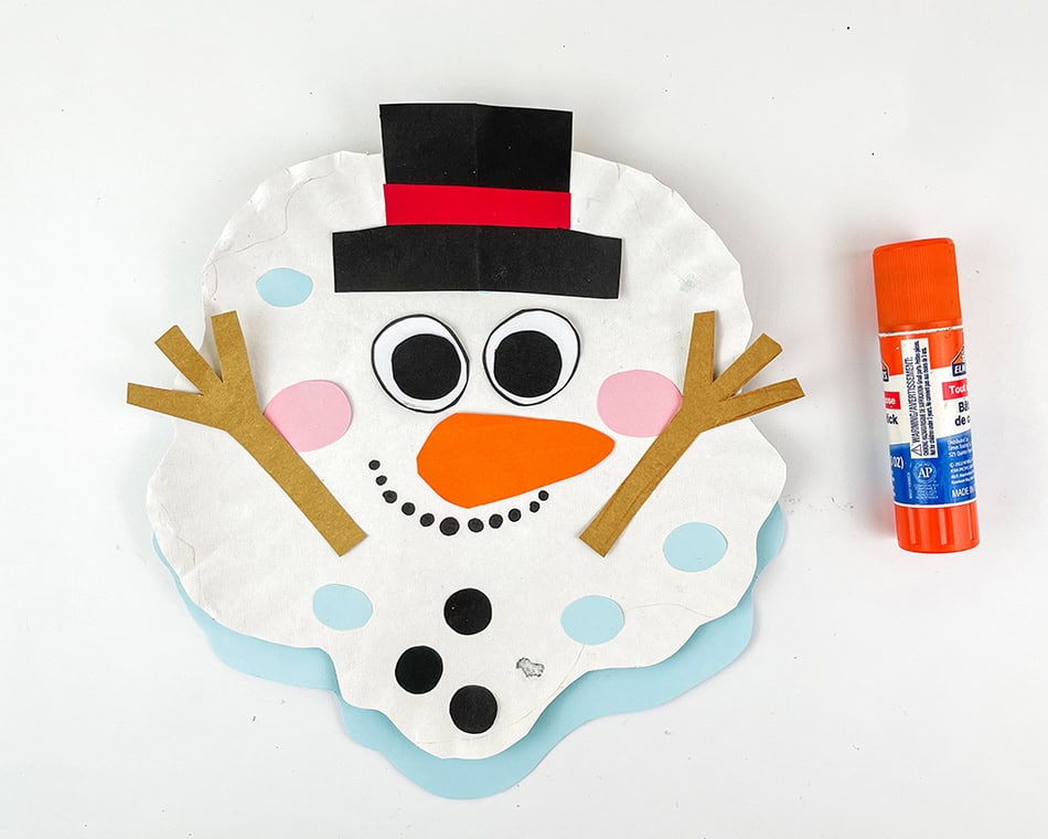 Adorable Melting Snowman Paper Plate Craft for Kids to Make this Winter!
