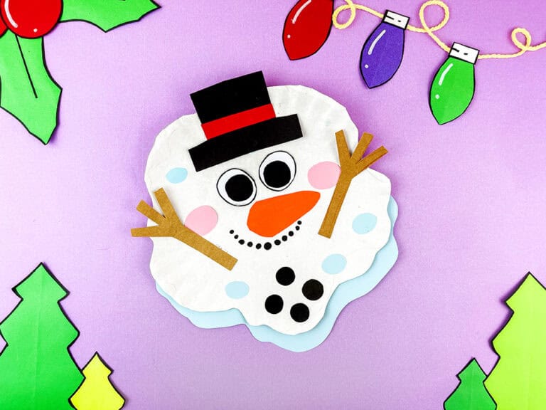 Adorable Melting Snowman Paper Plate Craft for Kids to Make this Winter!