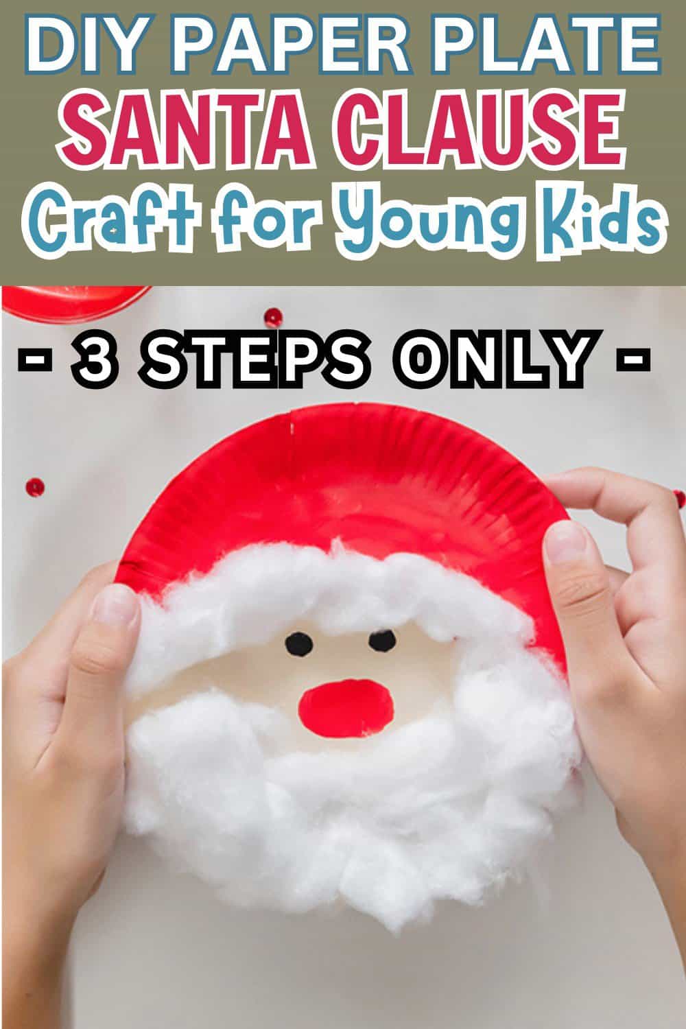 Jolly 3-Step Paper Plate Santa Craft for Kids (with Cotton Wool Beard)