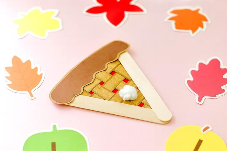 Paper weaved Popsicle Stick Pumpkin Pie Craft for Kids - That Looks ...