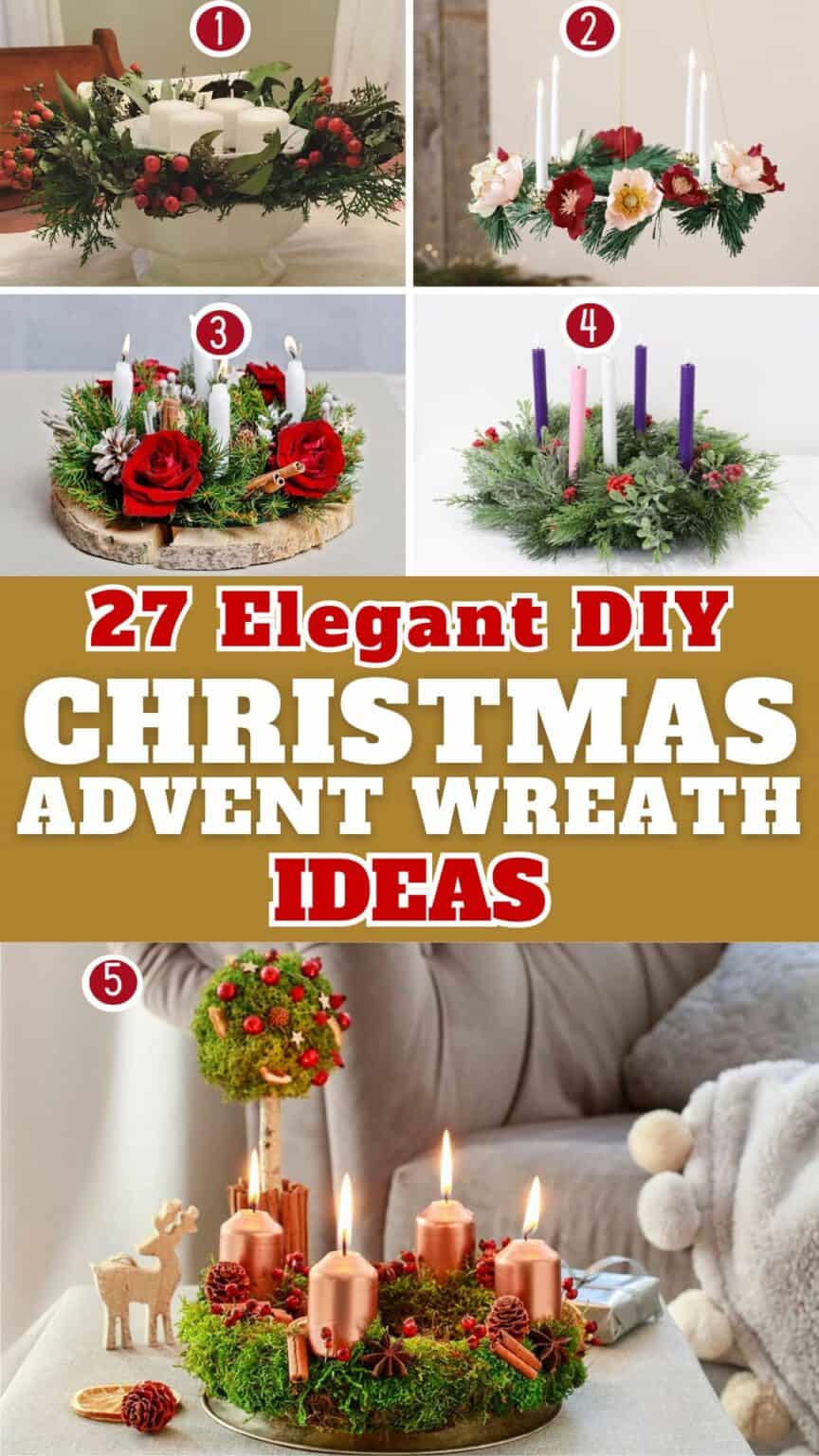 27 DIY Christmas Advent Wreath Ideas Perfect for the Holiday Season