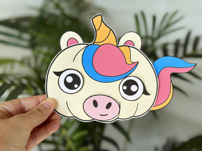 DIY Unicorn Pumpkin Disguise with Free Printable