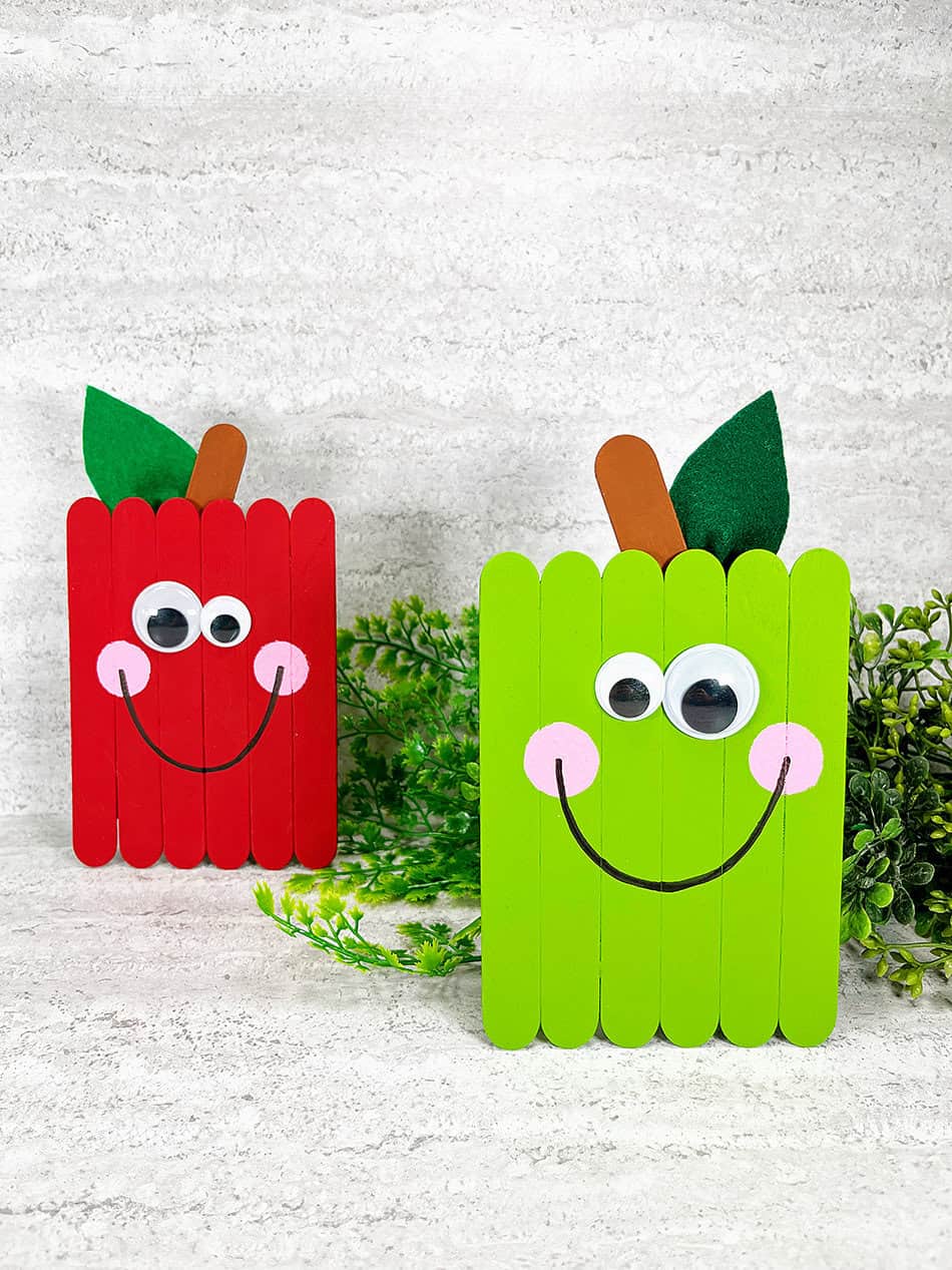 Budget-Friendly Adorable Craft Stick Apple Craft for Kids To Create