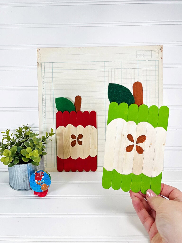 Educational Craft Stick Apple Core Craft for Kids That Teaches About ...