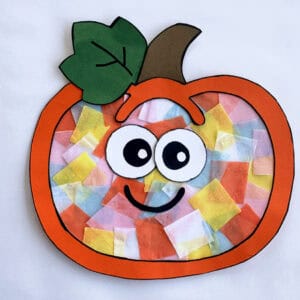 Happy Pumpkin Suncatcher Craft for Kids To Brighten Fall Windows