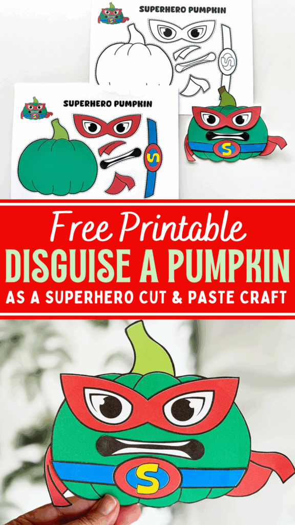 DIY Superhero Pumpkin Disguise with Free Printable