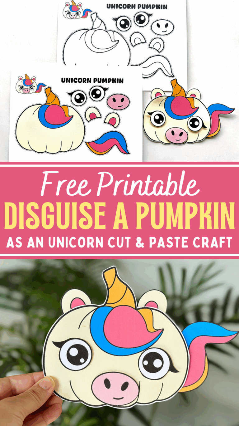 DIY Unicorn Pumpkin Disguise with Free Printable