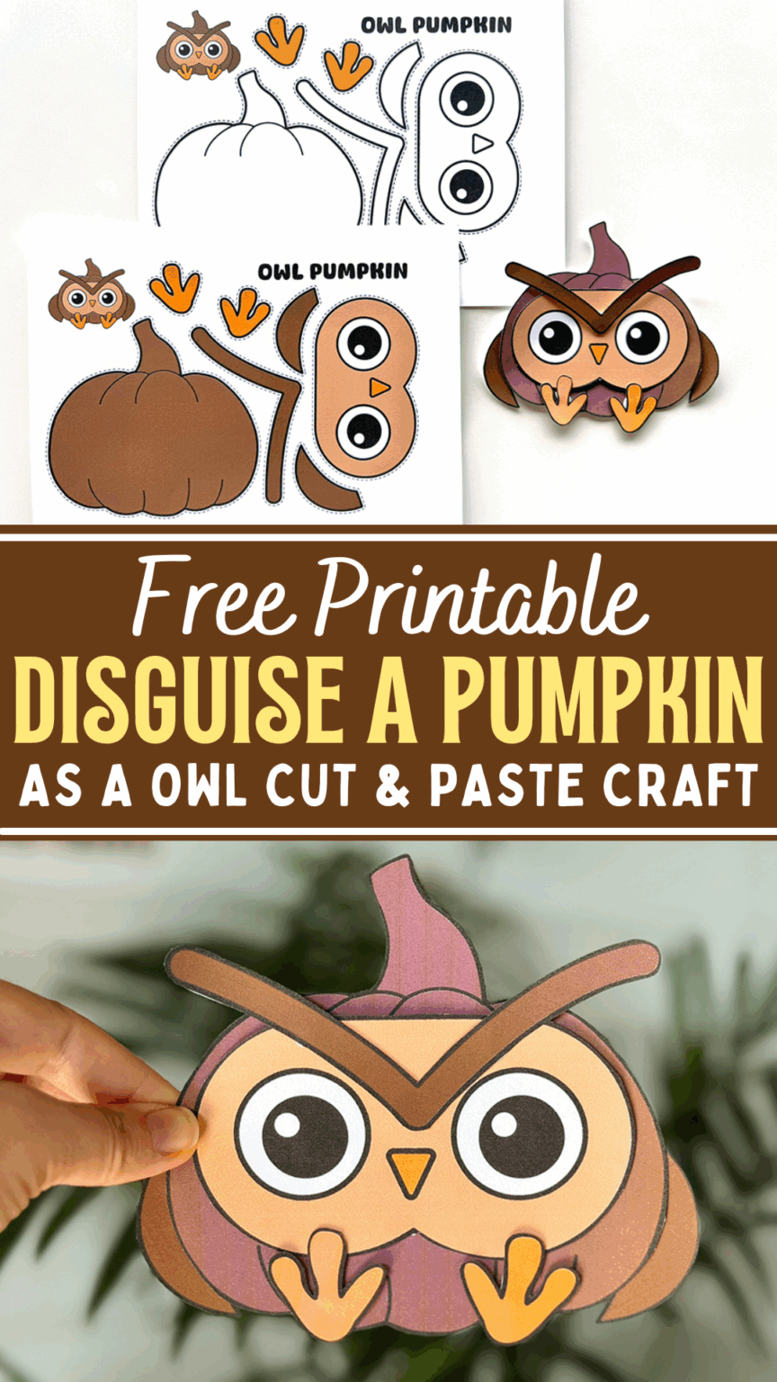 DIY Owl Pumpkin Disguise with Free Printable
