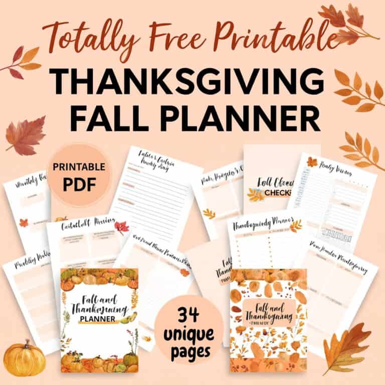 Get Organized This Fall: FREE 34-Page Thanksgiving Fall Planner Printable