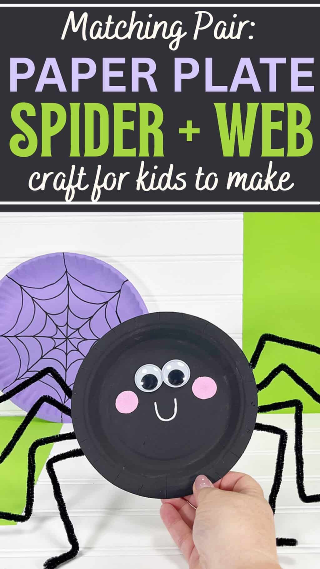 Adorable Friendly Paper Plate Spider Craft & Spider Web for Kids