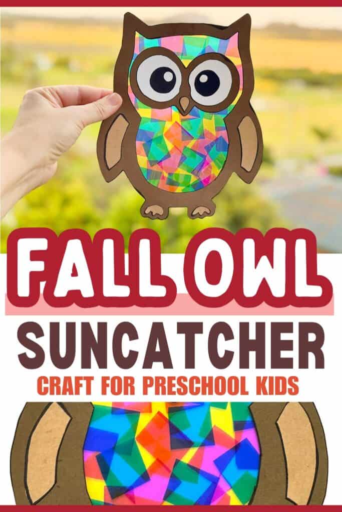 Wise Fall Owl Suncatcher Craft for Kids To Light Up Fall Windows