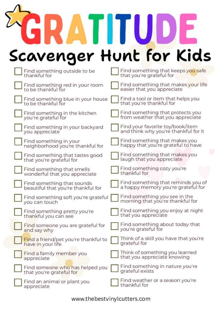 35 Fun Gratitude Scavenger Hunt Ideas That Will Make Kids Love Being ...