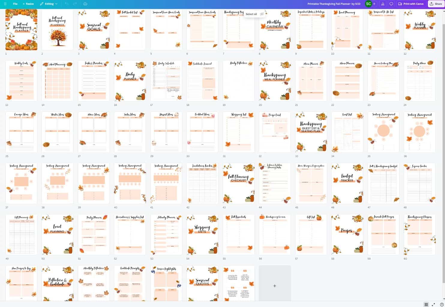 Get Organized This Fall: FREE 34-Page Thanksgiving Fall Planner Printable