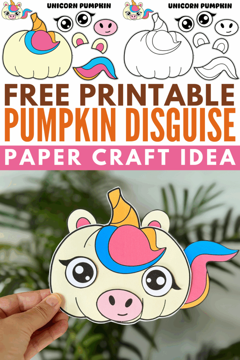 DIY Unicorn Pumpkin Disguise with Free Printable