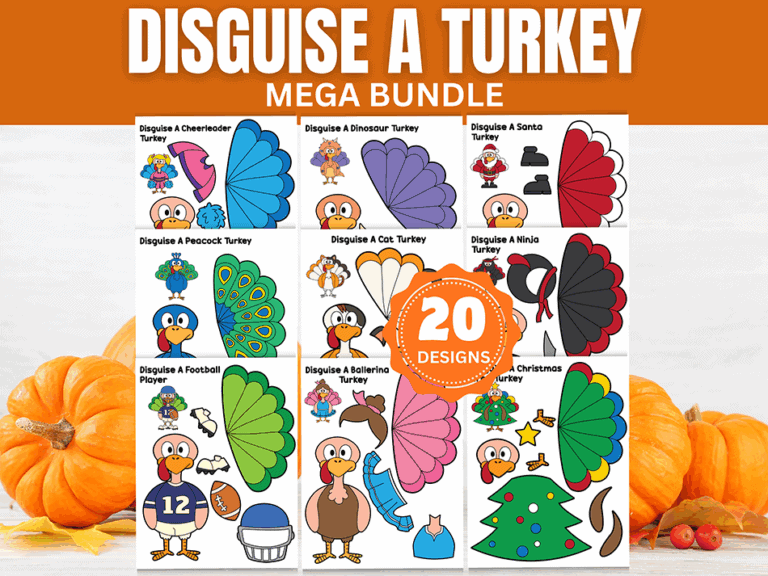 DIY Princess Turkey Disguise Paper Craft for Kids with Free Printable