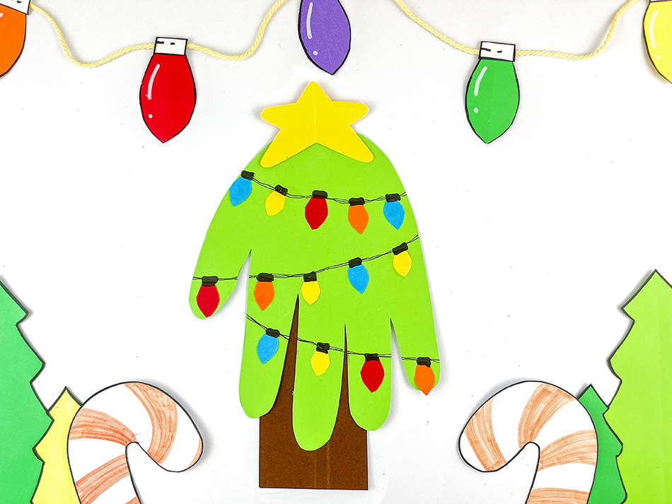 Keepsake Handprint Christmas Tree Craft for Kids to Make