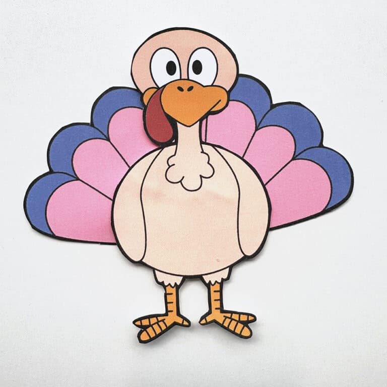 DIY Mermaid Turkey Disguise Paper Craft for Kids with Free Printable