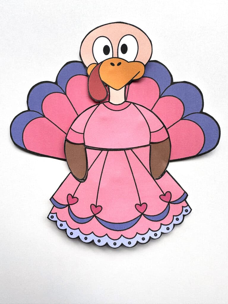DIY Princess Turkey Disguise Paper Craft for Kids with Free Printable