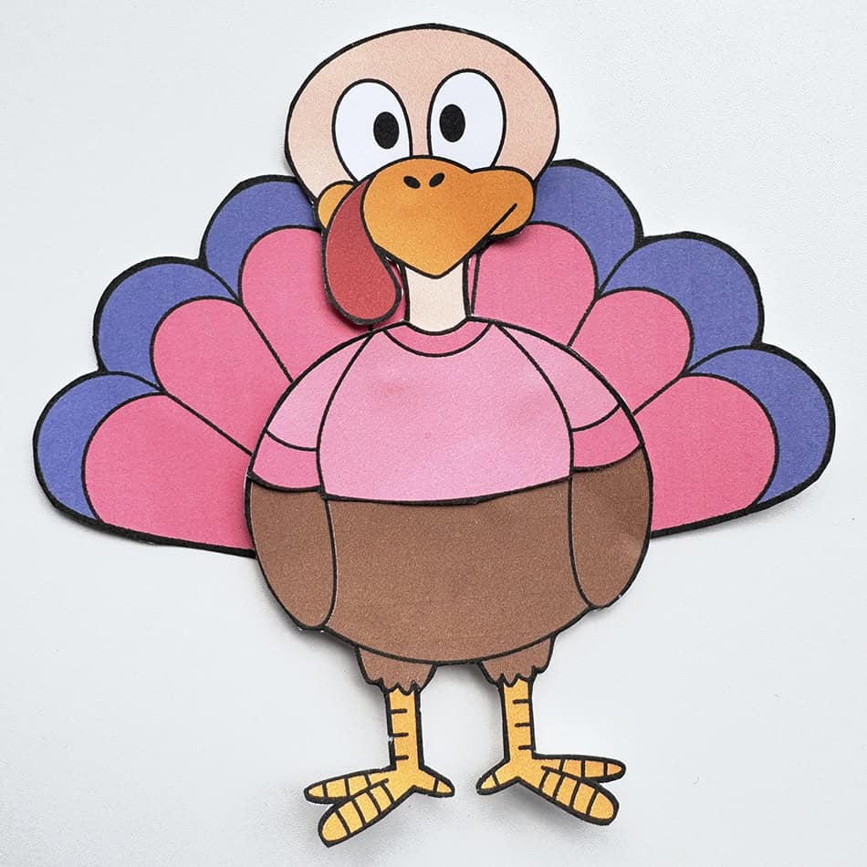 DIY Princess Turkey Disguise Paper Craft for Kids with Free Printable
