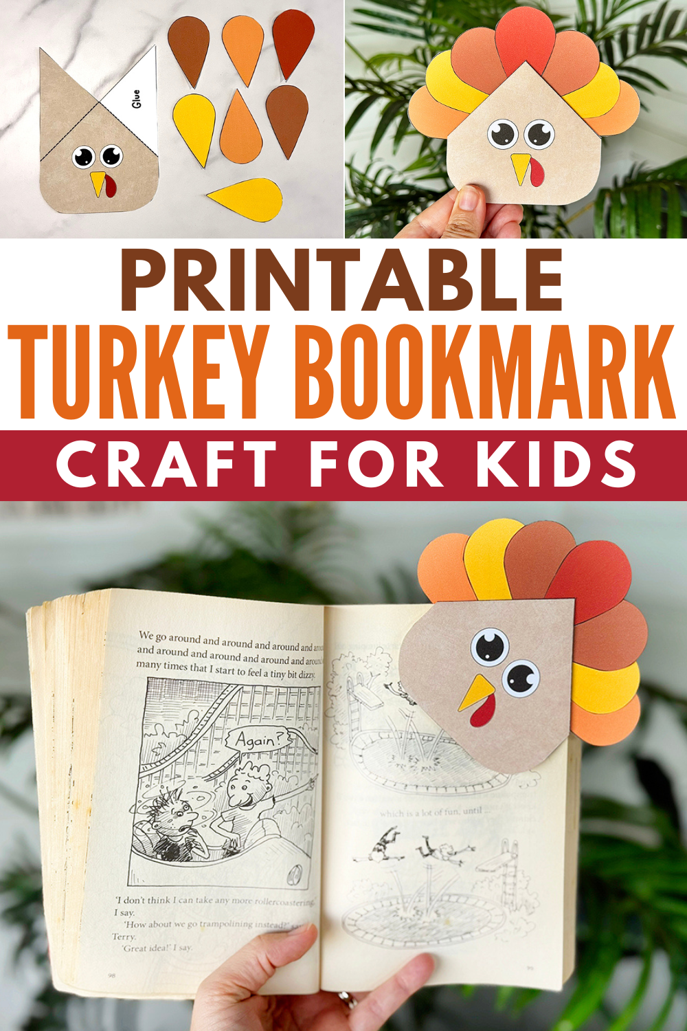 DIY Turkey Corner Bookmark Paper Craft for Kids this Thanksgiving ...