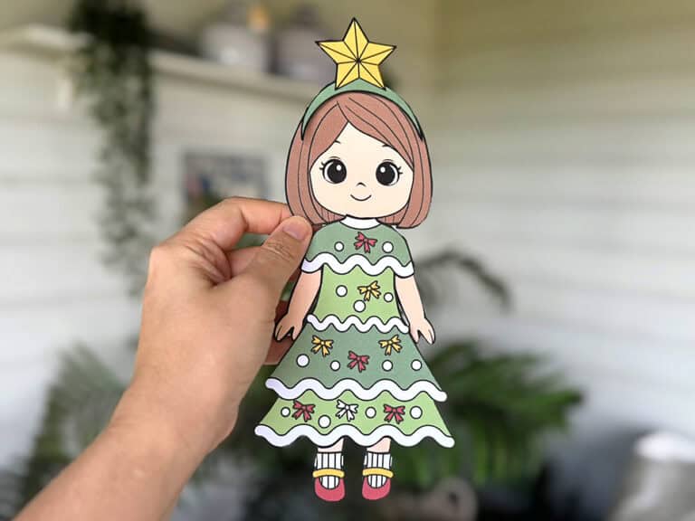 DIY Christmas Tree Outfit Dress Up Doll Paper Craft for Kids with Free ...