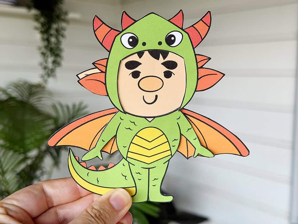 DIY Dragon Elf Disguise Paper Craft for Kids with Free Printable