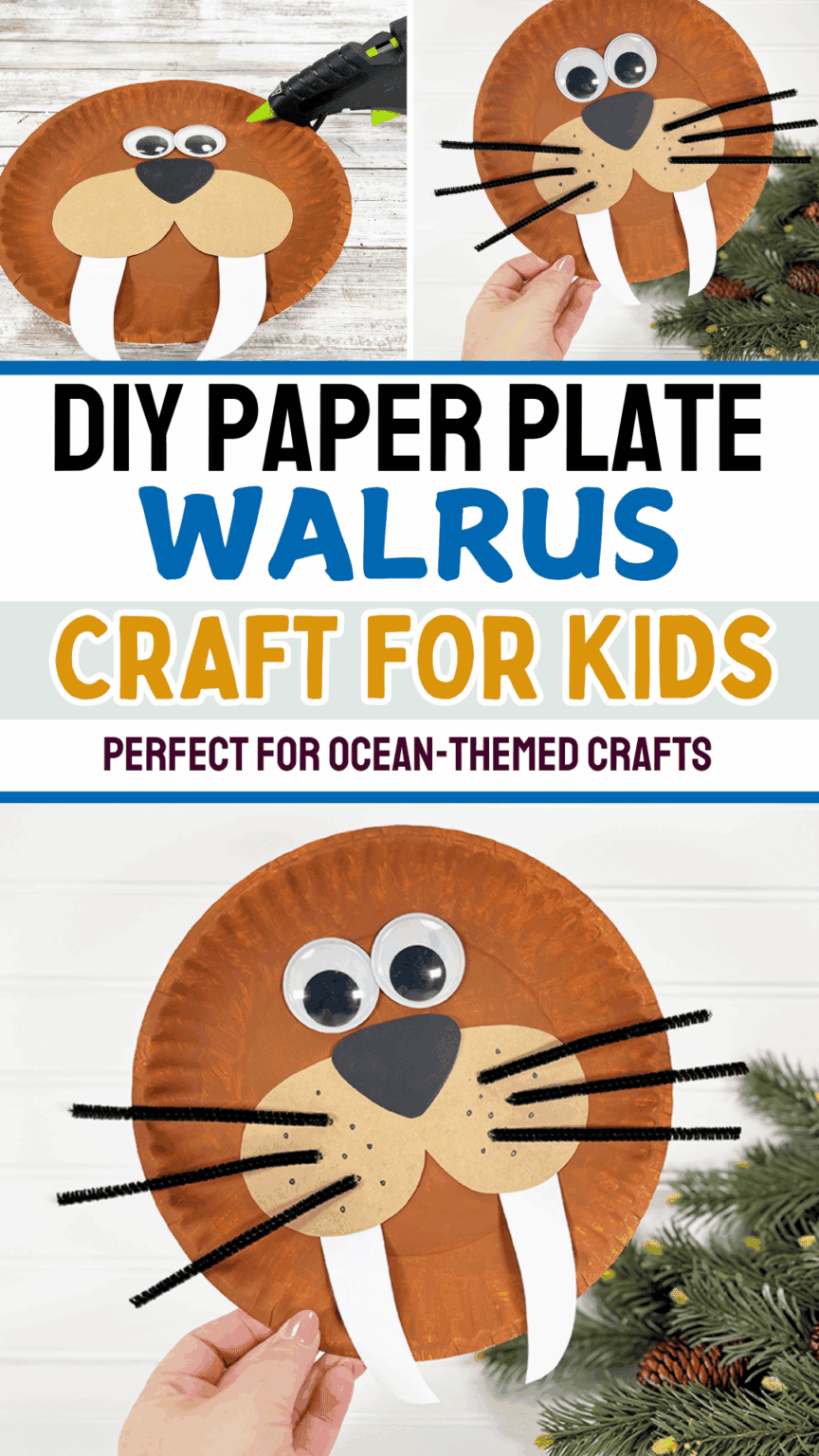 DIY Dollar Store Paper Plate Walrus Craft for Kids