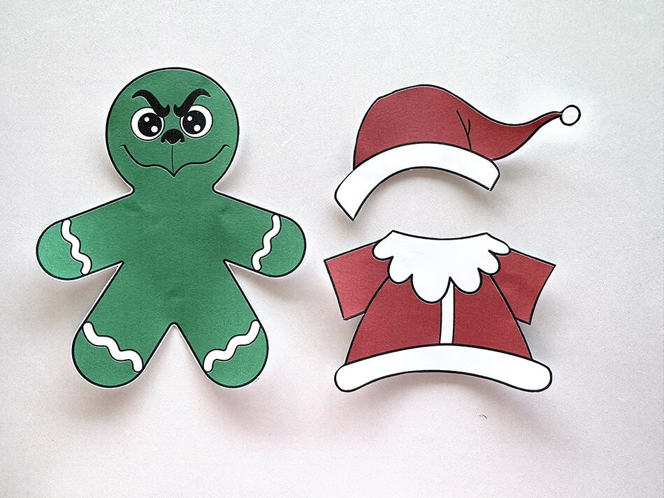 DIY Grinch Gingerbread Disguise Paper Craft for Kids with Free Printable