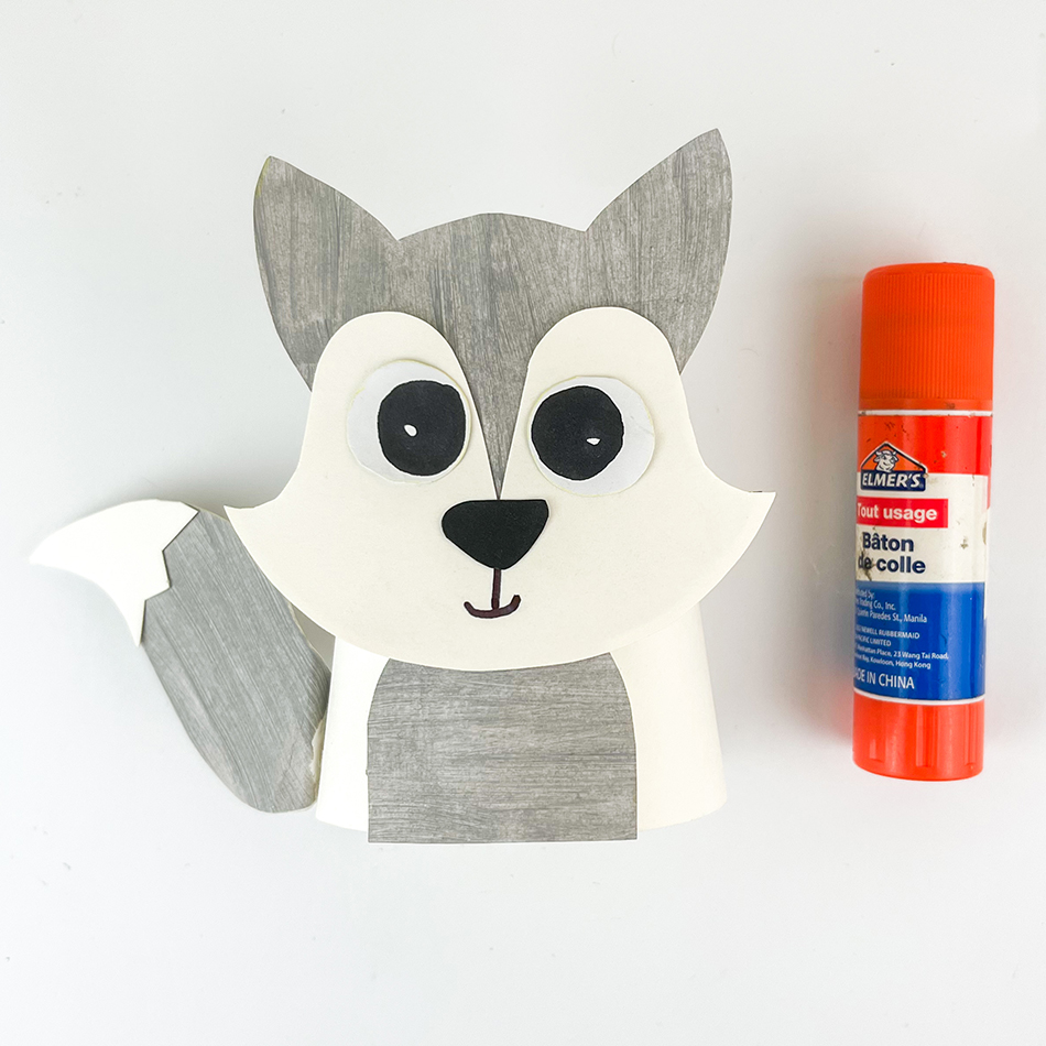 DIY Hopping Arctic Fox Paper Cup Winter Craft For Kids