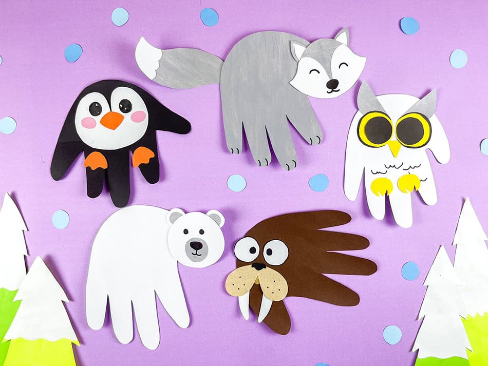 20 Winter Handprint Crafts for Kids - Arctic Art Keepsakes
